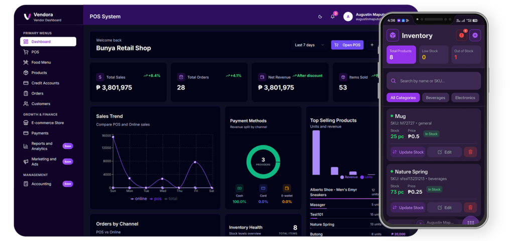 Vendora POS | Retail POS and E-commerce System