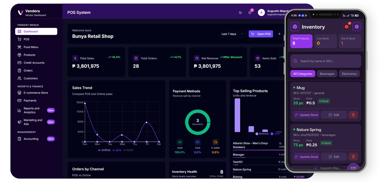 Vendora POS | Retail POS and E-commerce System